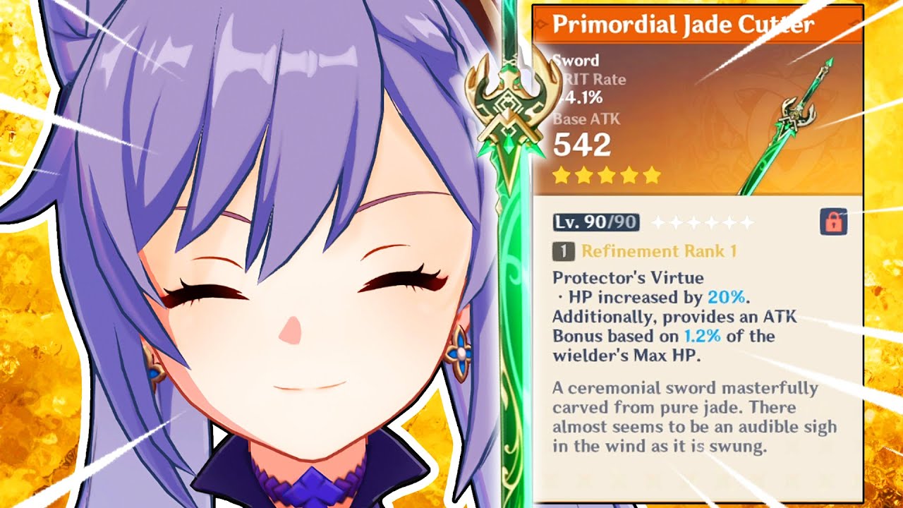 JADE CUTTER IS A BLESSING.. | Genshin Impact Jade Cutter - Keqing ...