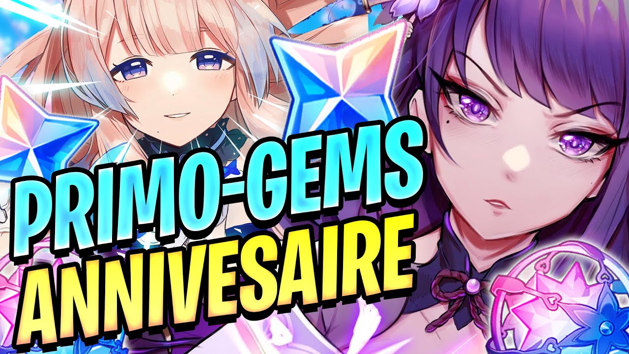 L'ANNIVERSAIRE DE GENSHIN IMPACT ! PRIMO-GEMS GRATUITES ET NOUVELLE ...