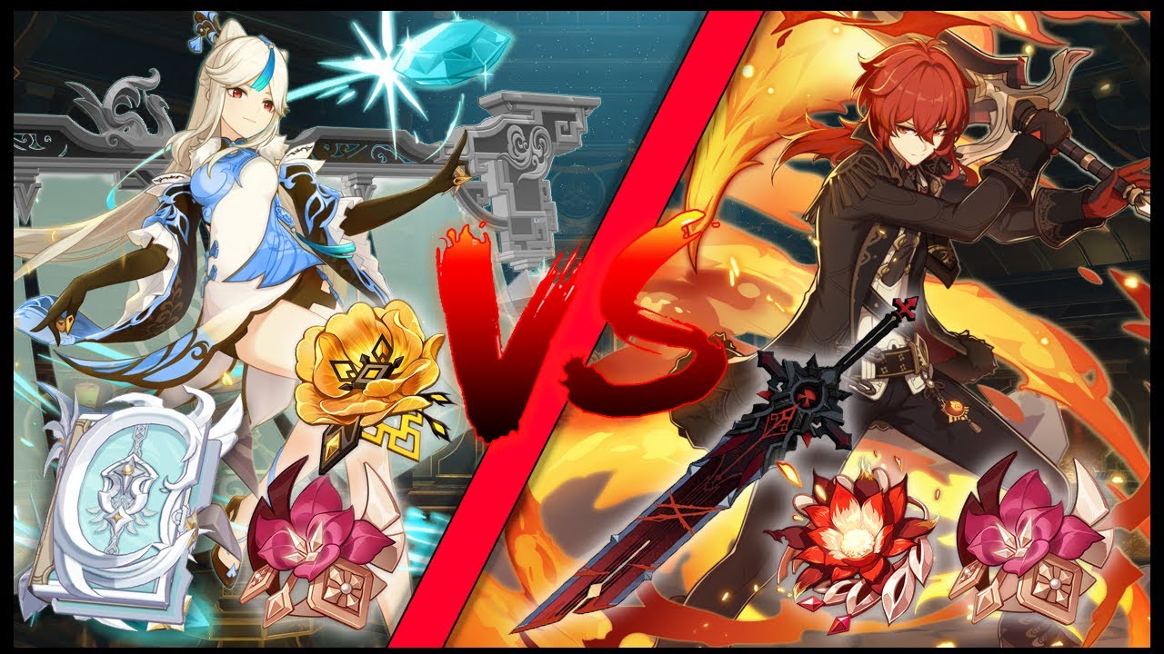 C6 Diluc & C6 Ningguang Vs Childe [DPS Showdown] - Genshin Impact ...