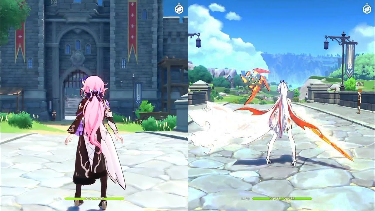 Elysia And Kiana In Genshin Impact Mod Genshin Impact Videos