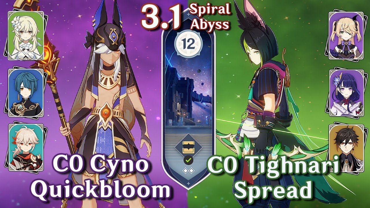 Spiral Abyss 3.1 - C0 Cyno Quickbloom & C0 Tighnari Spread | Floor 12 Full Stars | Genshin ...