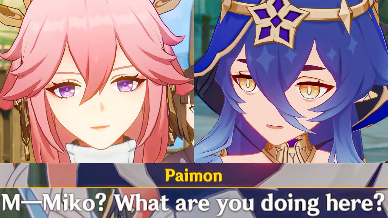 LAYLA Meets YAE MIKO Sumeru Cutscene Genshin Impact - Genshin Impact videos