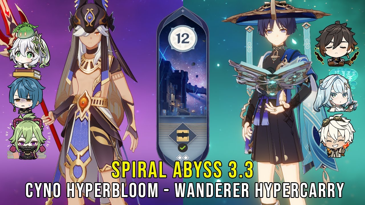 C1 Cyno Hyperbloom and C1 Wanderer Hypercarry - Genshin Impact Abyss 3. ...