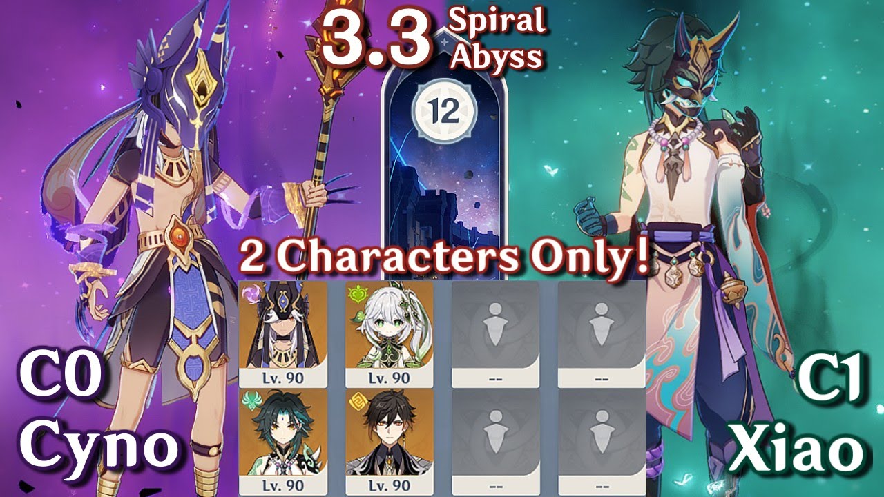 Spiral Abyss 3.3 - Duo C0 Cyno Nahida & C1 Xiao Zhongli | Floor 12 - Full Stars | Genshin Impact ...