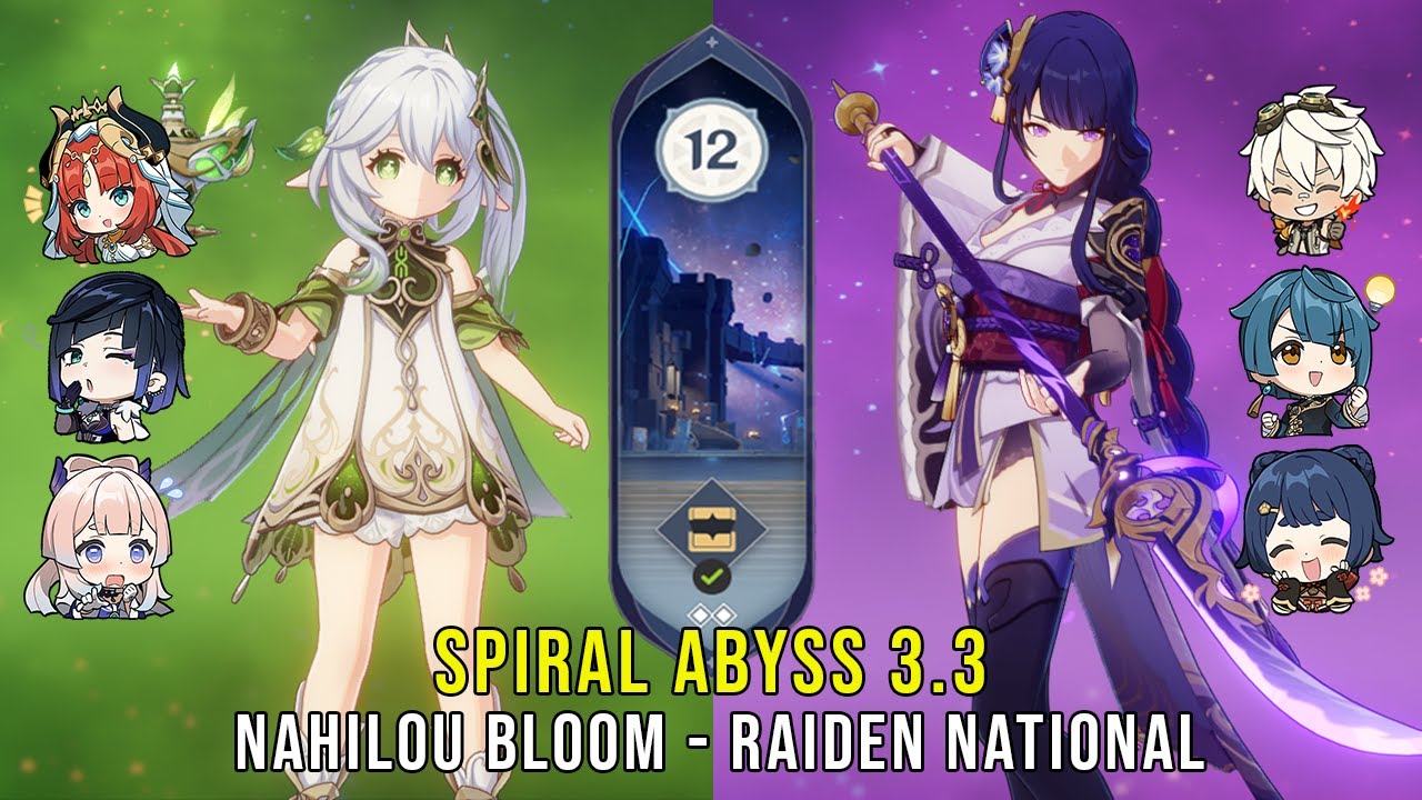 C0 Nahida Nilou Bloom and C0 Raiden National - Genshin Impact Abyss 3.3 ... C0 Nahida Nilou Bloom and C0 Raiden National - Genshin Impact Abyss 3.3 ...