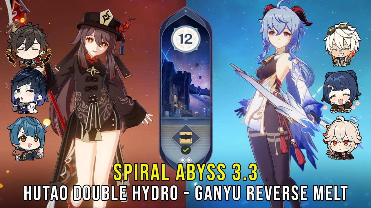 C1 Hutao Double Hydro and C0 Ganyu Reverse Melt - Genshin Impact Abyss 3.3 - Floor 12 9 Stars ...