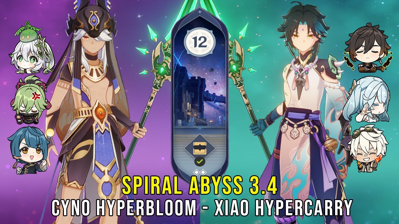 C1 Cyno Hyperbloom and C0 Xiao Hypercarry - Genshin Impact Abyss 3.4 - Floor 12 9 Stars ...