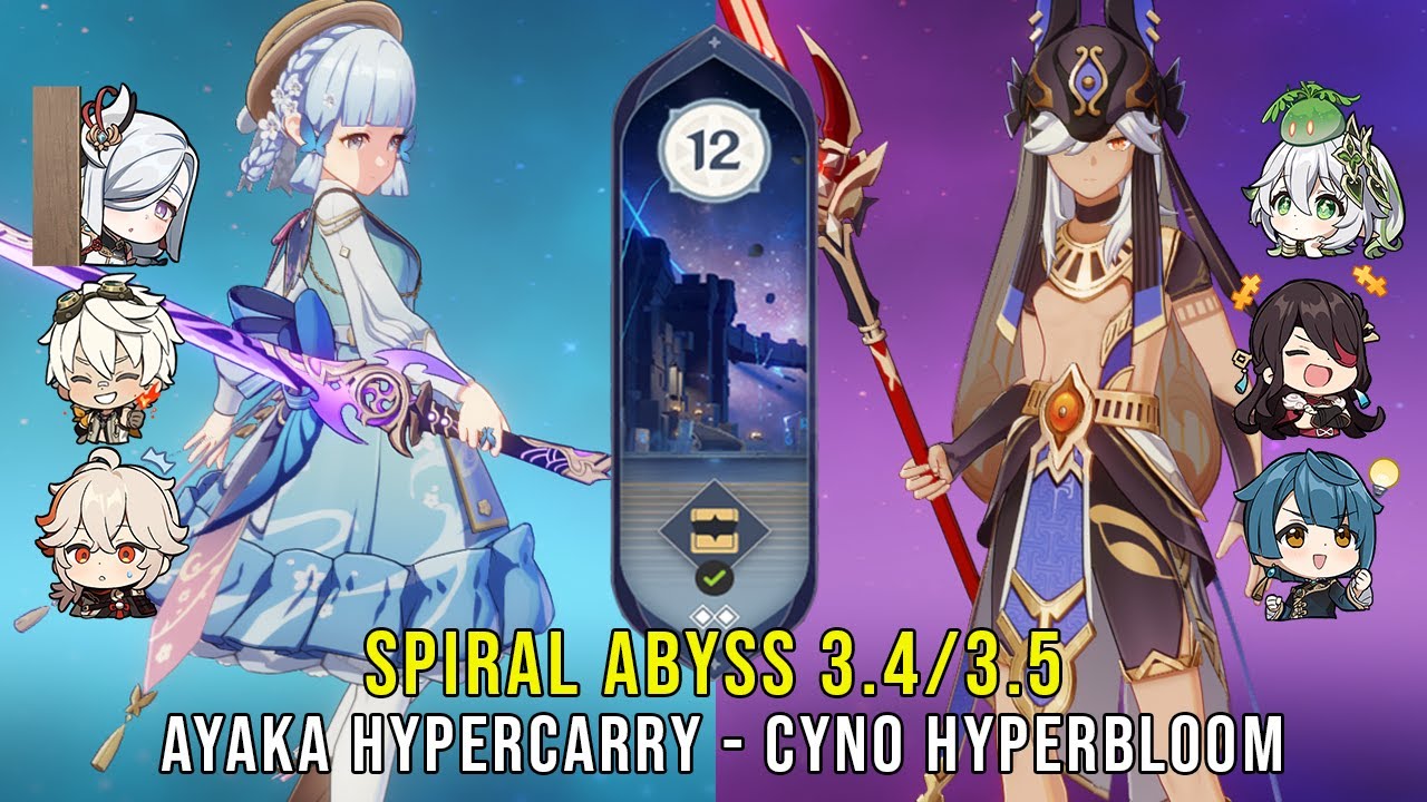 C0 Ayaka Hypercarry and C1 Cyno Hyperbloom - Genshin Impact Abyss 3.4/3.5 - Floor 12 9 Stars ...