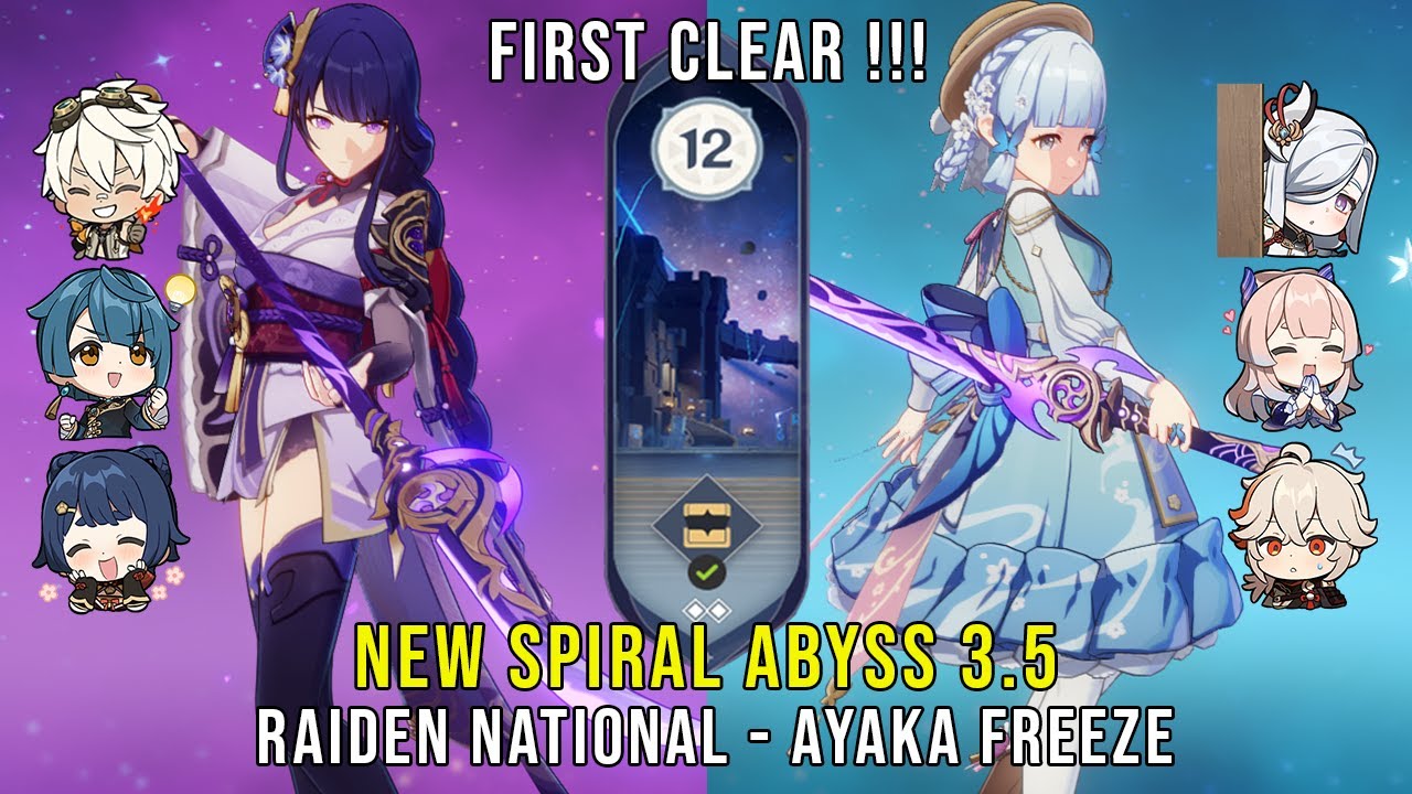 C0 Raiden National and C0 Ayaka Freeze - NEW Genshin Impact Abyss 3.5 - Floor 12 9 Stars ...