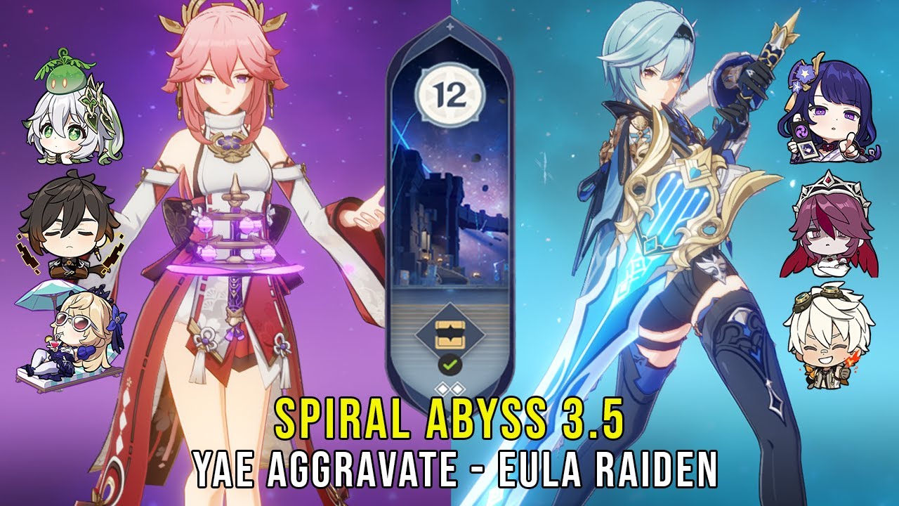 C0 Yae Aggravate and C0 Eula Raiden - Genshin Impact Abyss 3.5 - Floor 12 9 Stars - Genshin ...