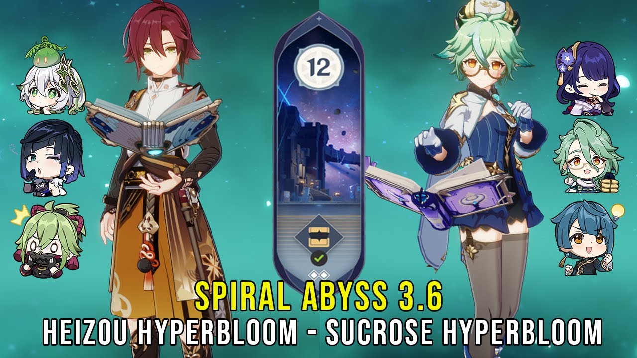 C6 Heizou Hyperbloom and C6 Sucrose Hyperbloom - Genshin Impact Abyss 3 ...