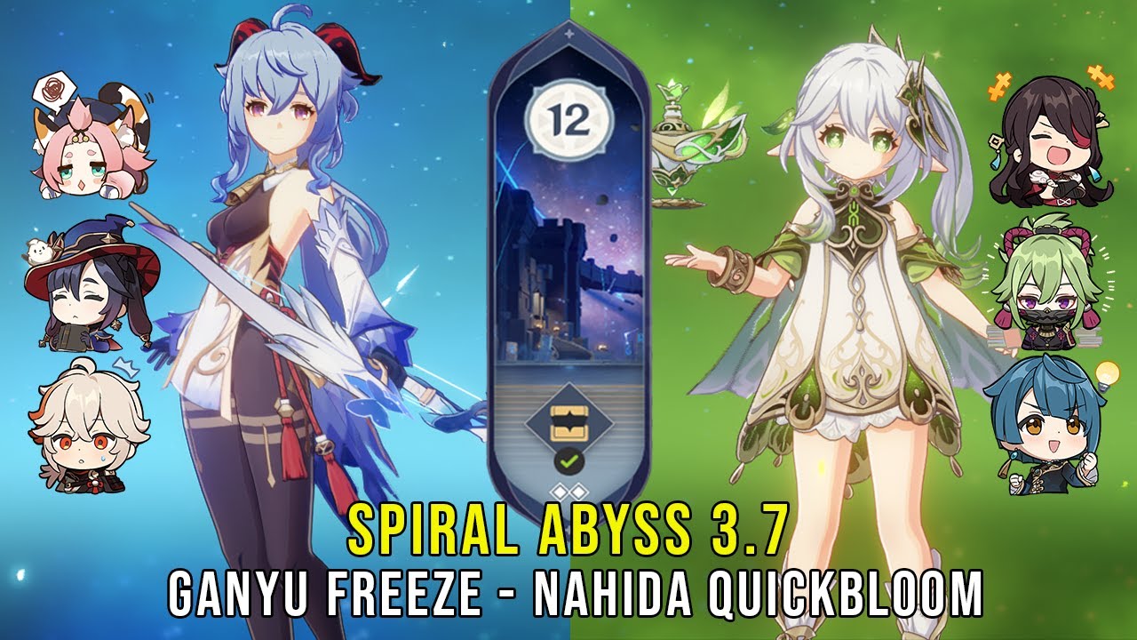 C0 Ganyu Freeze and C0 Nahida Quickbloom - Genshin Impact Abyss 3.7 - Floor 12 9 Stars - Genshin ...