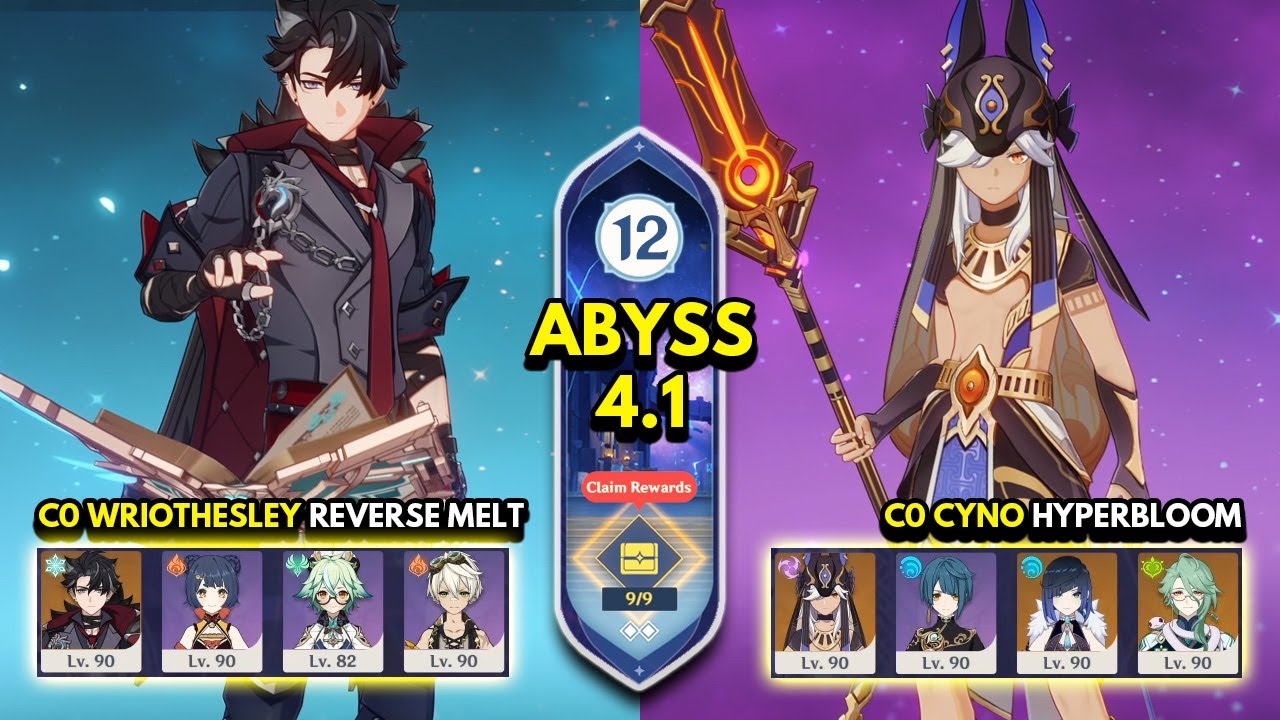 C0 Wriothesley Melt & C0 Cyno Hyperbloom | Spiral Abyss 4.1 Floor 12 9 ... C0 Wriothesley Melt & C0 Cyno Hyperbloom | Spiral Abyss 4.1 Floor 12 9 ...