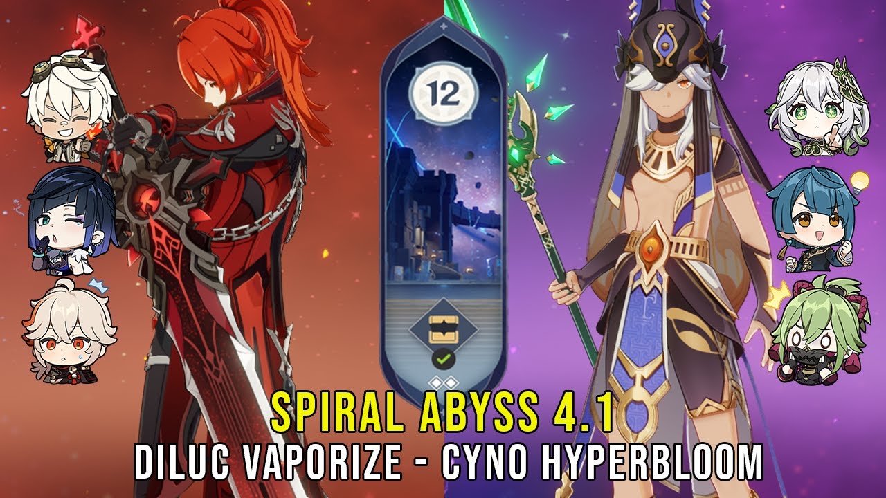 C5 Diluc Vaporize and C1 Cyno Hyperbloom - Genshin Impact Abyss 4.1 ...