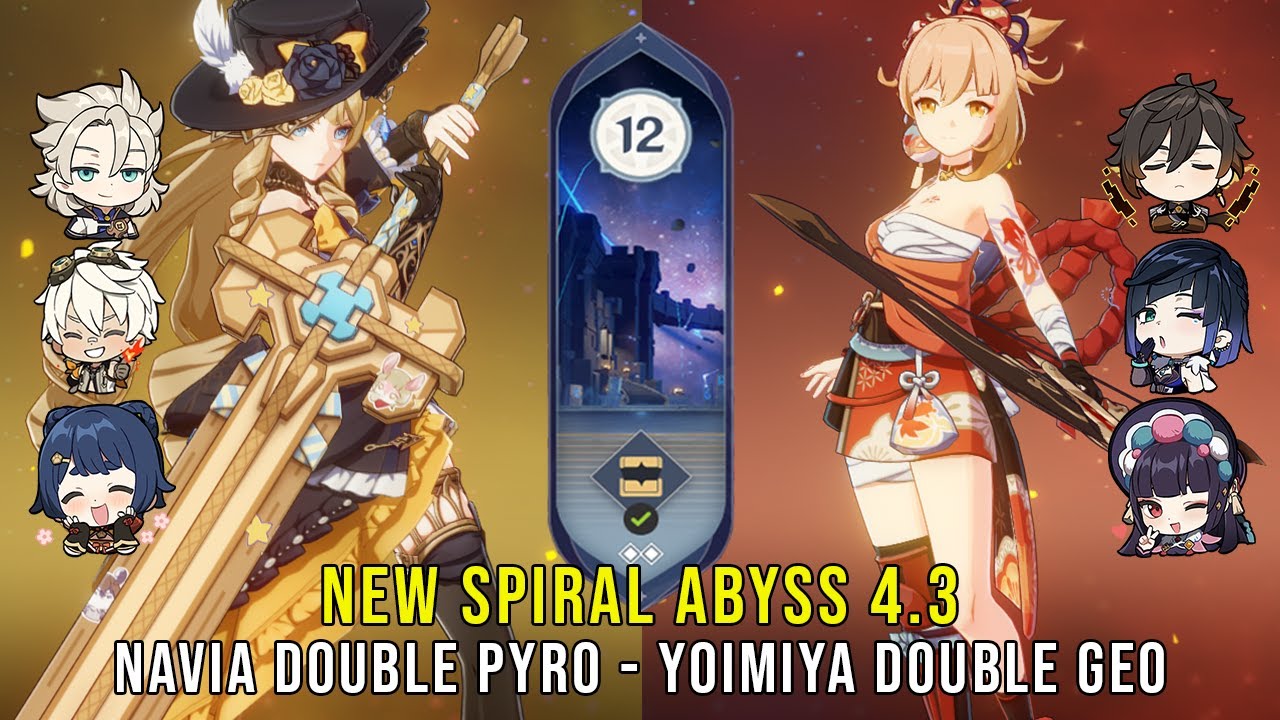 C0 Navia Double Pyro and C0 Yoimiya Double Geo - NEW Genshin Impact Abyss 4.3 - Floor 12 9 Stars ...