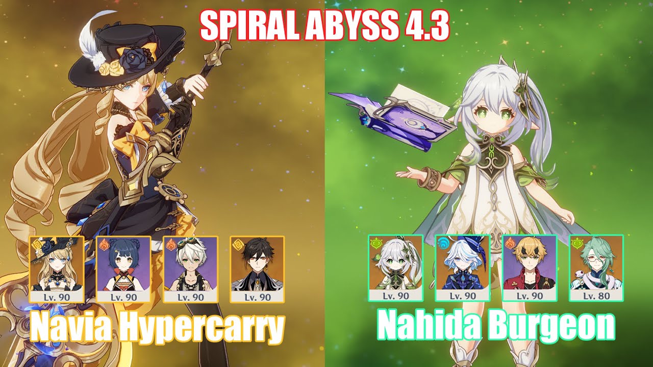 C0 Navia Hypercarry & C2 Nahida Burgeon | Spiral Abyss 4.3 | Genshin ...