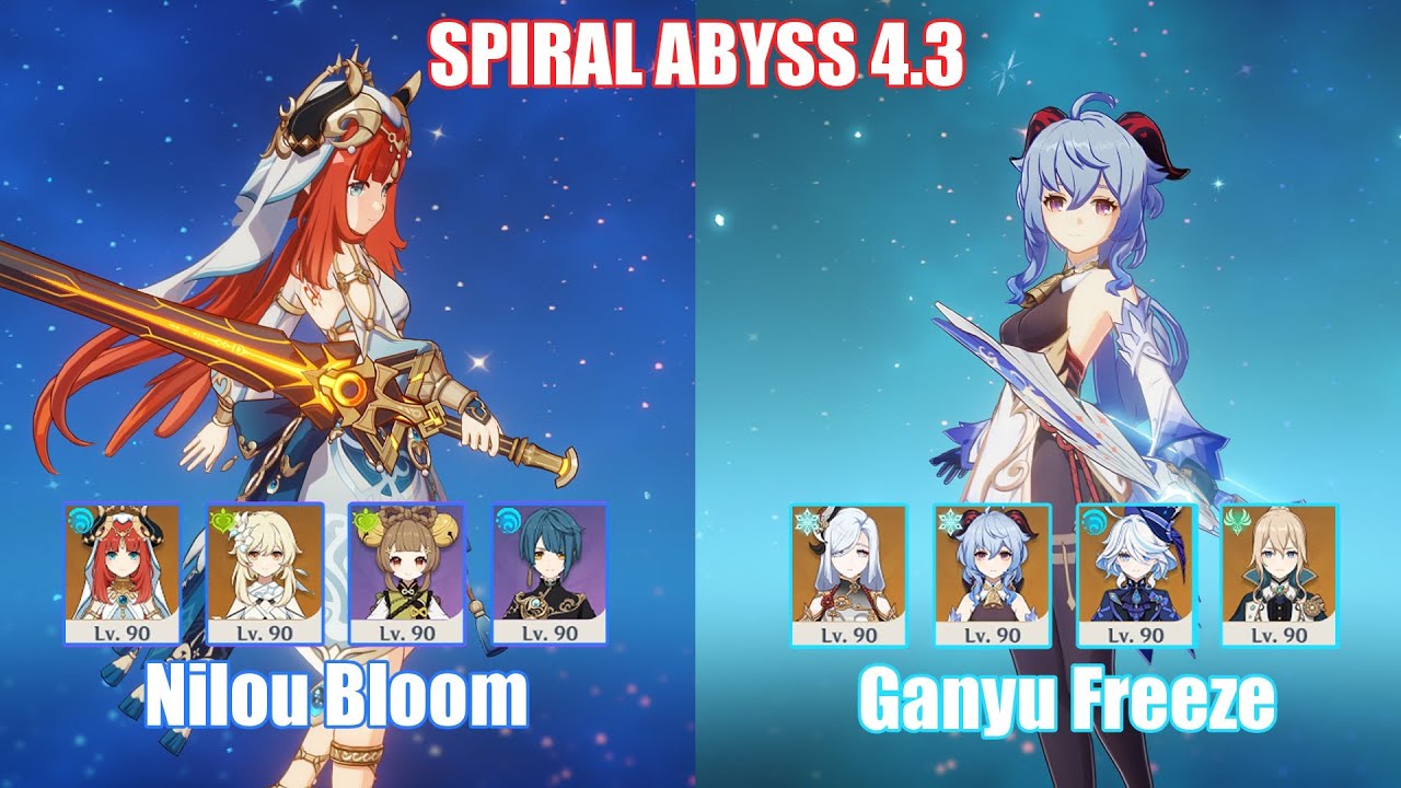 C0 Nilou Bloom & C1 Ganyu Freeze | Spiral Abyss 4.3 | Genshin Impact - Genshin Impact videos