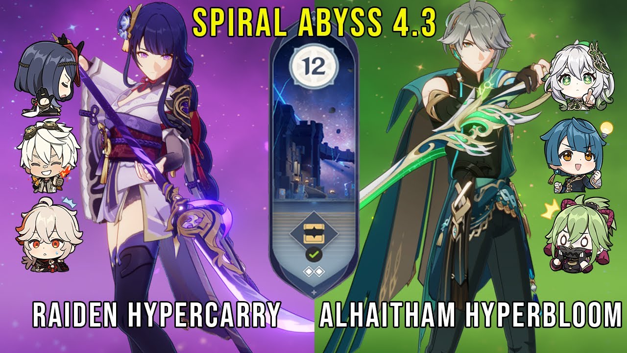 C0 Raiden Hypercarry and C0 Alhaitham Hyperbloom - Genshin Impact Abyss ...