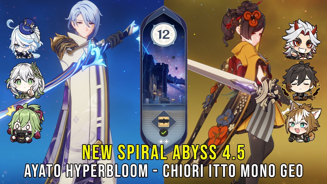 C0 Ayato Hyperbloom and C0 Chiori Itto Mono Geo - Genshin Impact Abyss ...