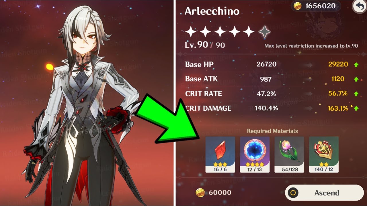 New Update! All Ascension Materials for ARLECCHINO You Can Get NOW ...