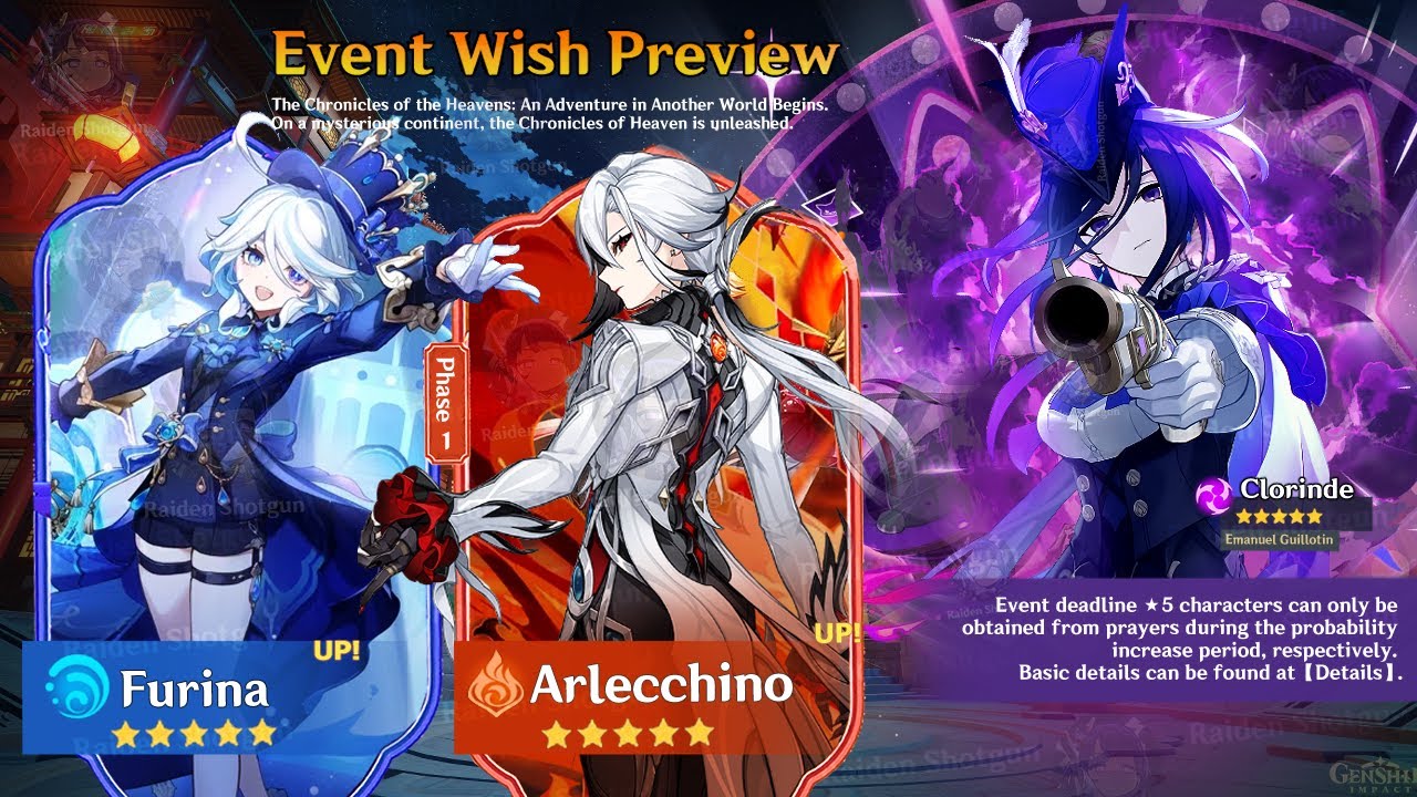 New Update! Furina and Arlecchino Banners, Clorinde Drip Marketing, New ...