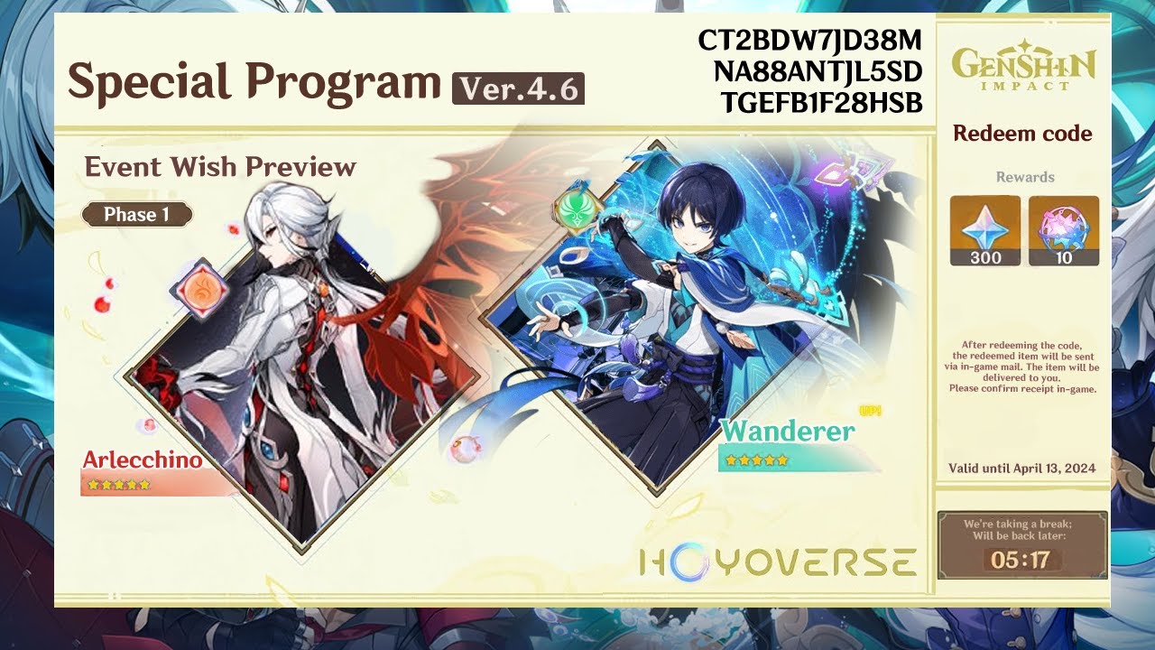 4.6 Special Program, Confirmed Banners, Redeem Codes & Natlan Trailer ...