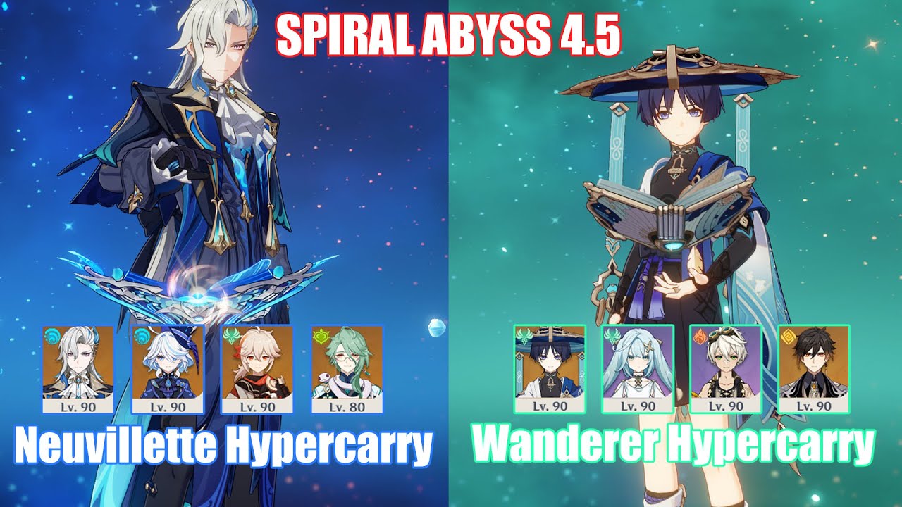 C1 Neuvillette Hypercarry & C0 Wanderer Hypercarry | Spiral Abyss 4.5 ...