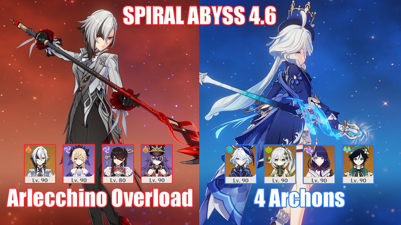C0 Arlecchino Overload & 4 Archons | Spiral Abyss 4.6 | Genshin Impact ...