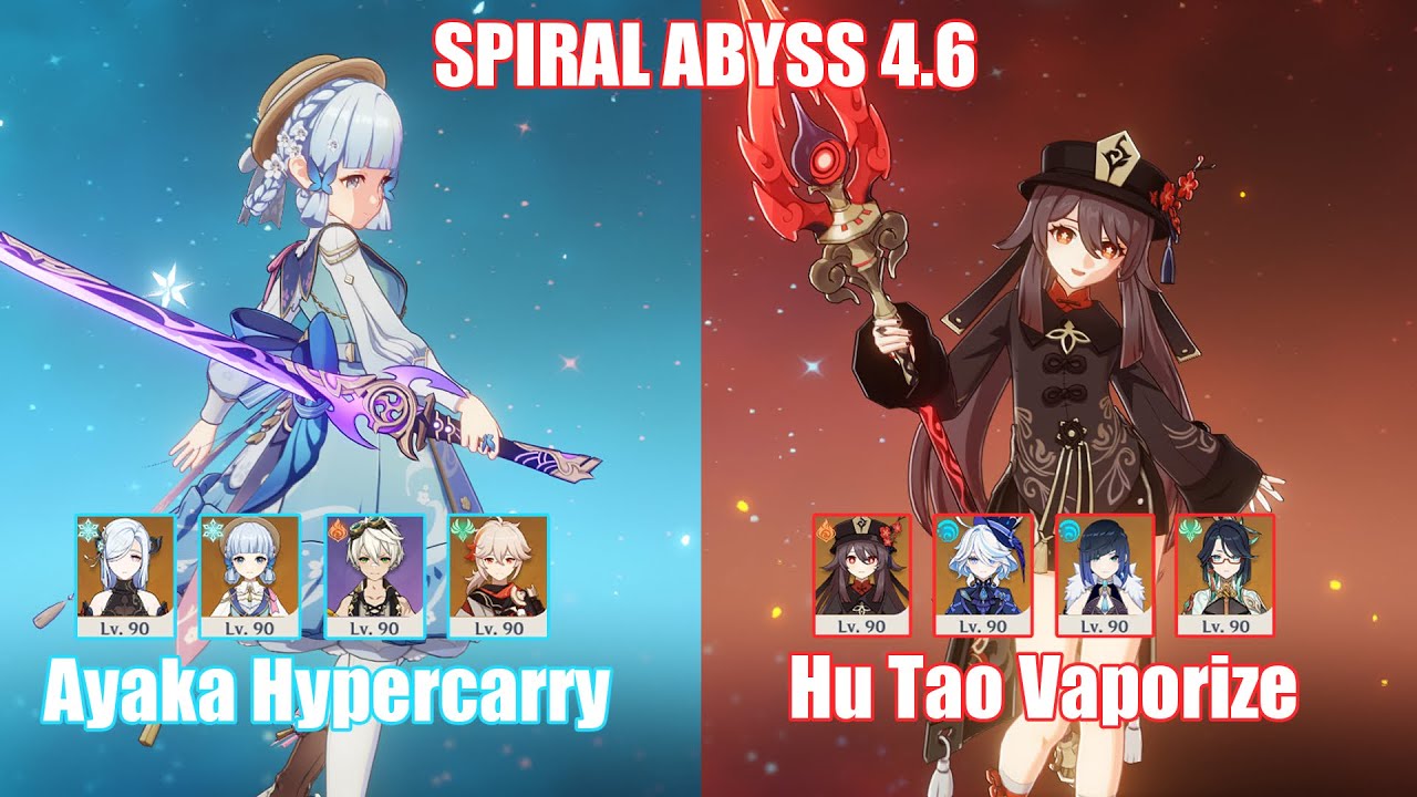 C0 Ayaka Hypercarry & C0 Hu Tao Vaporize | Spiral Abyss 4.6 | Genshin Impact - Genshin Impact videos