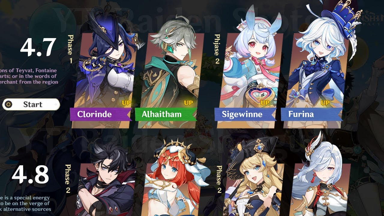 UPDATED 4.7 to 5.0 Banner ROADMAP! Clorinde, Furina, Shenhe, Zhongli - Genshin Impact - Genshin ...