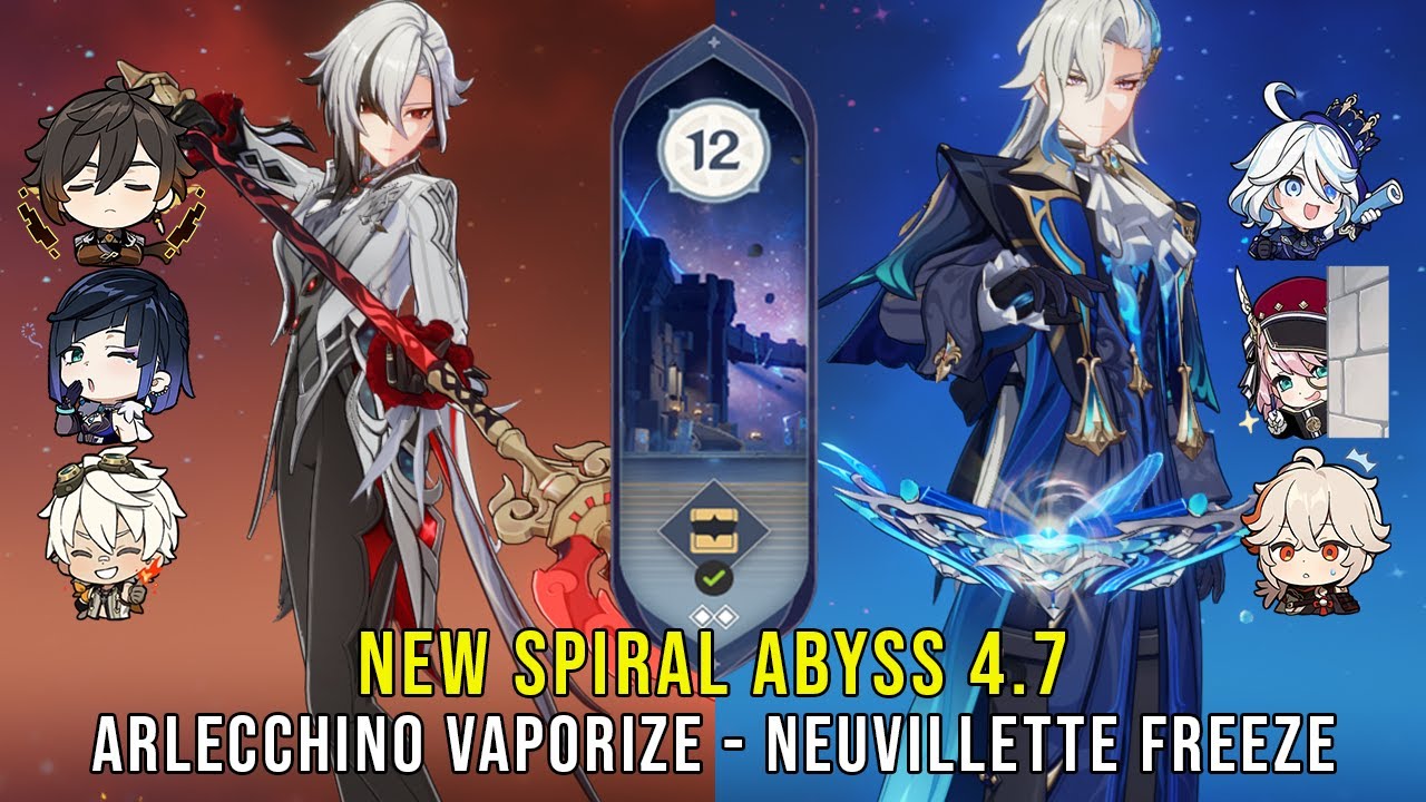 C0 Arlecchino Vaporize and C0 Neuvillette Freeze | NEW Genshin Impact Abyss 4.7 Floor 12 9 Stars ...