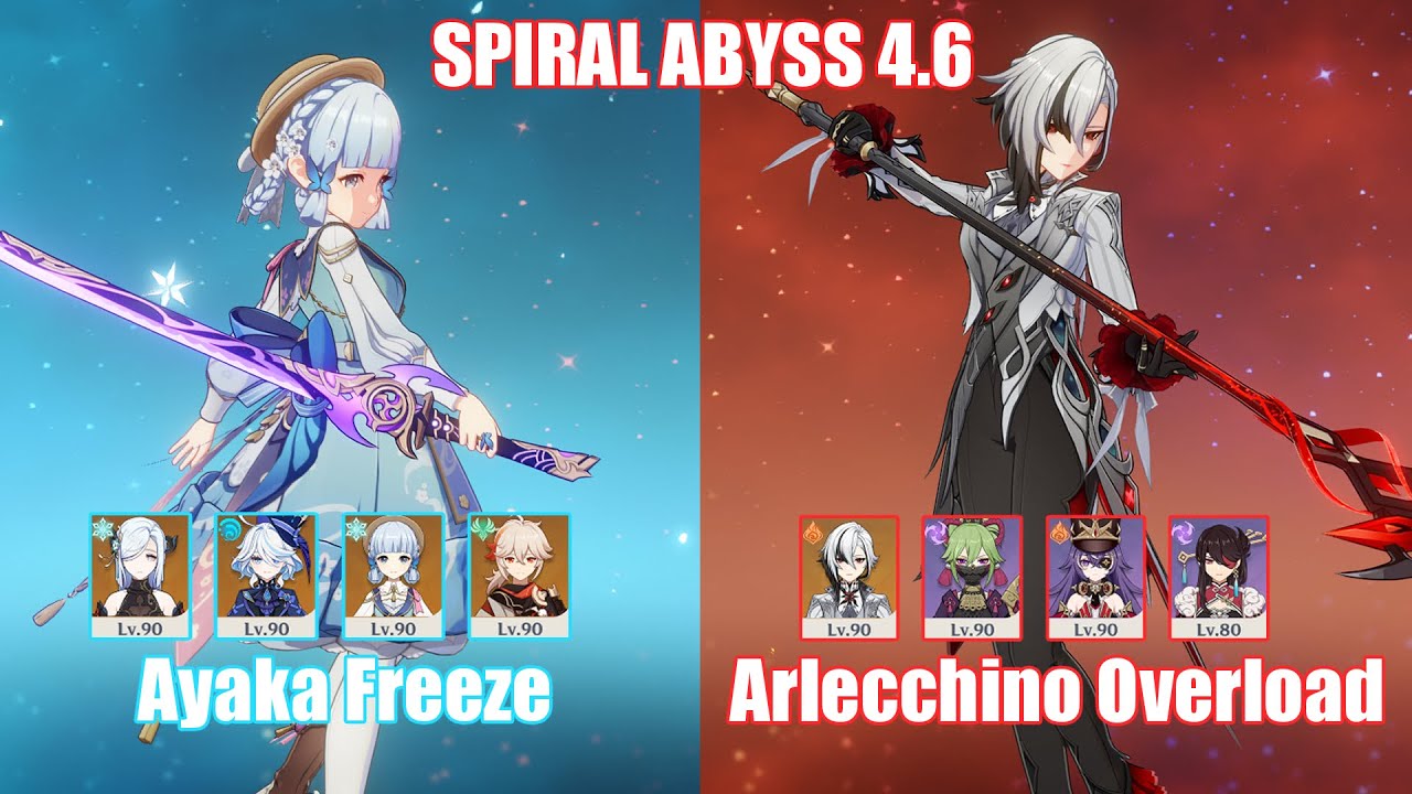 C0 Ayaka Freeze & C0 Arlecchino Overload | Spiral Abyss 4.6 | Genshin Impact - Genshin Impact videos