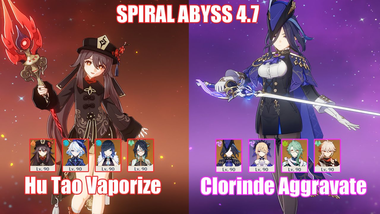 C0 Hu Tao Vaporize & C0 Clorinde Aggravate | Spiral Abyss 4.7 | Genshin ...