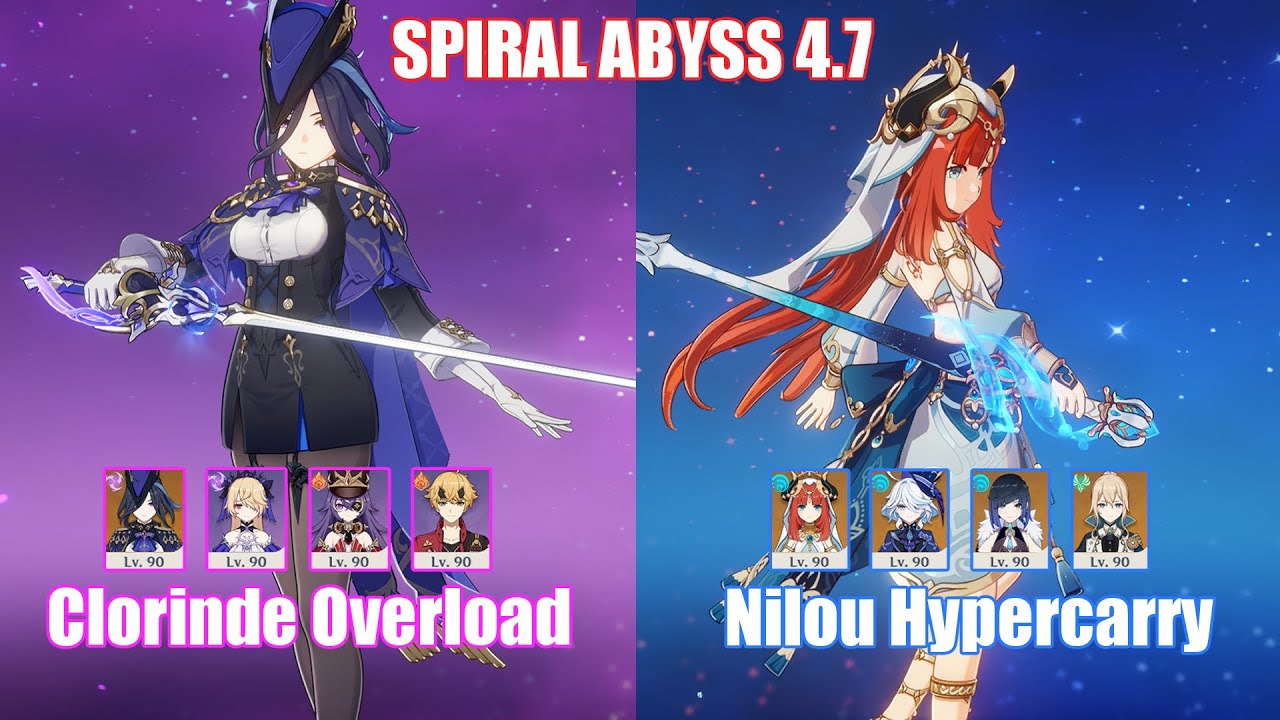 C0 Clorinde Overload & C0 Nilou Hypercarry | Spiral Abyss 4.7 | Genshin ... C0 Clorinde Overload & C0 Nilou Hypercarry | Spiral Abyss 4.7 | Genshin ...