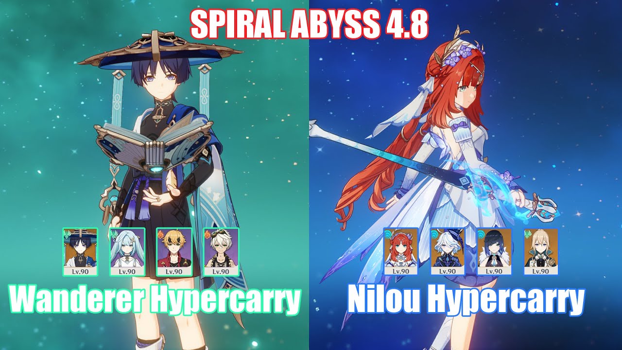 C0 Wanderer Hypercarry & C0 Nilou Hypercarry | Spiral Abyss 4.8 ...