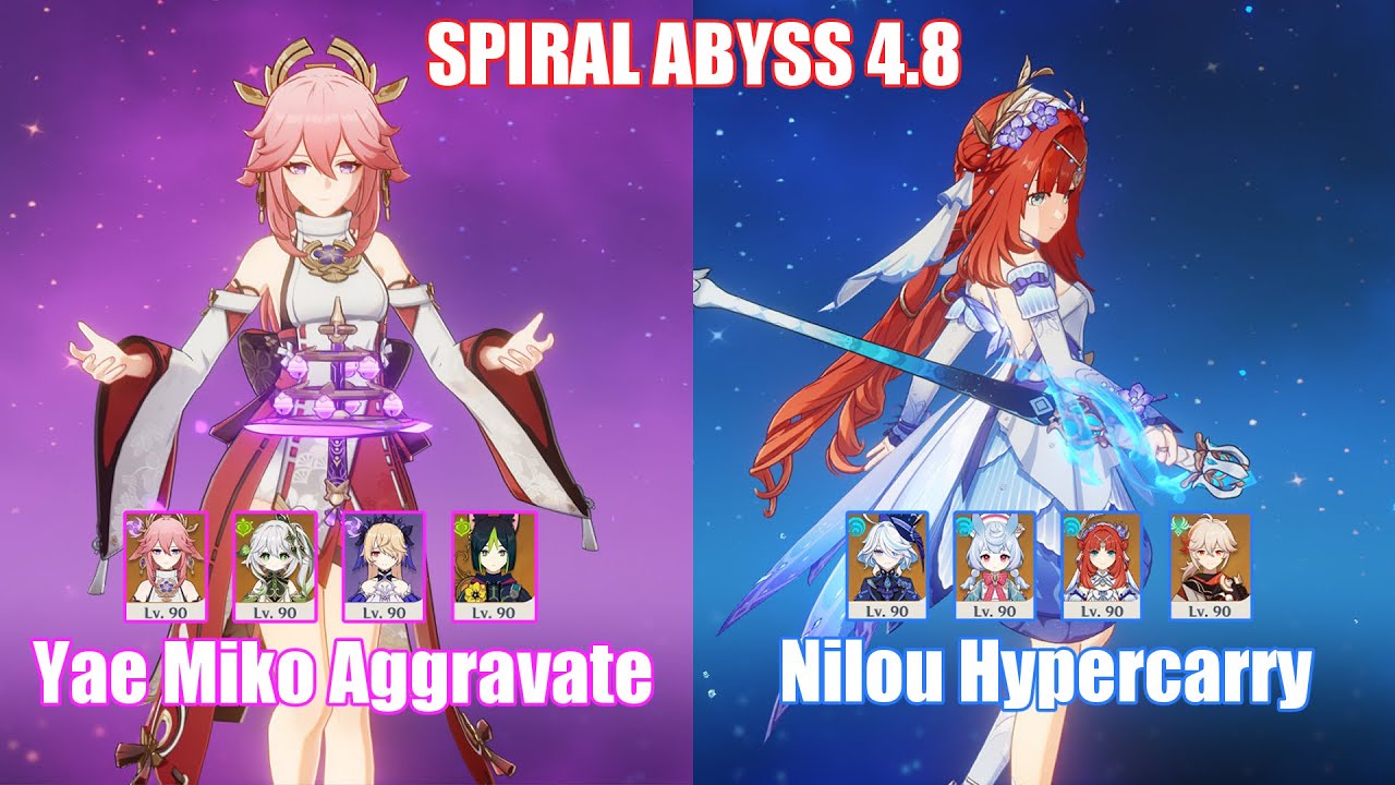 C0 Yae Miko Aggravate & C0 Nilou Hypercarry | Spiral Abyss 4.8 | Genshin Impact - Genshin Impact ...