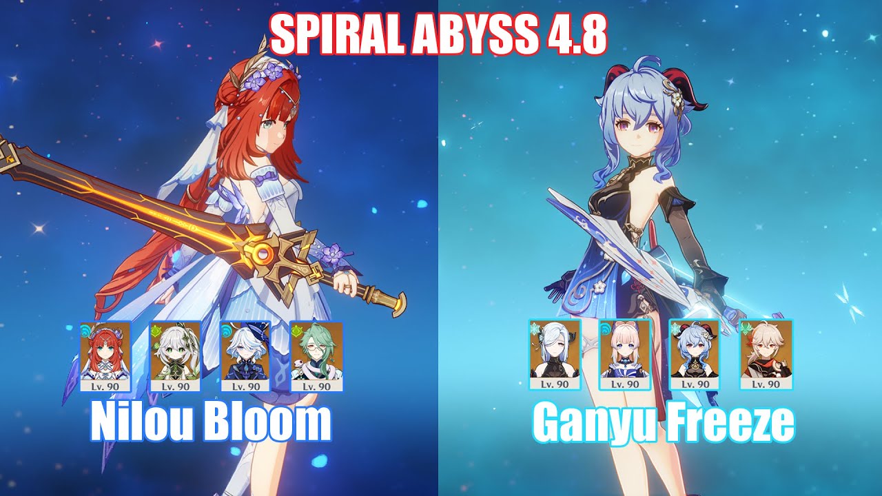 C0 Nilou Bloom & C1 Ganyu Freeze | Spiral Abyss 4.8 | Genshin Impact - Genshin Impact videos