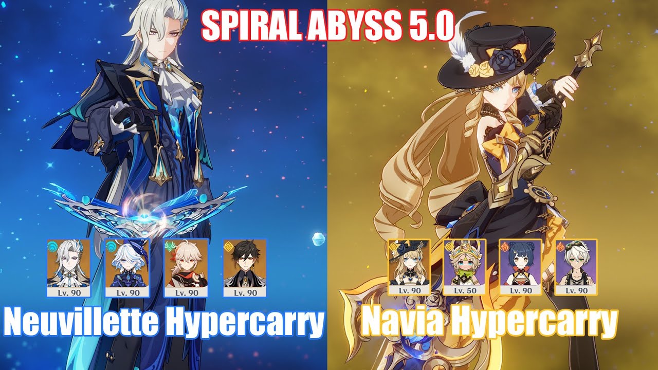 C1 Neuvillette Hypercarry & C0 Navia Hypercarry | Spiral Abyss 5.0 ...