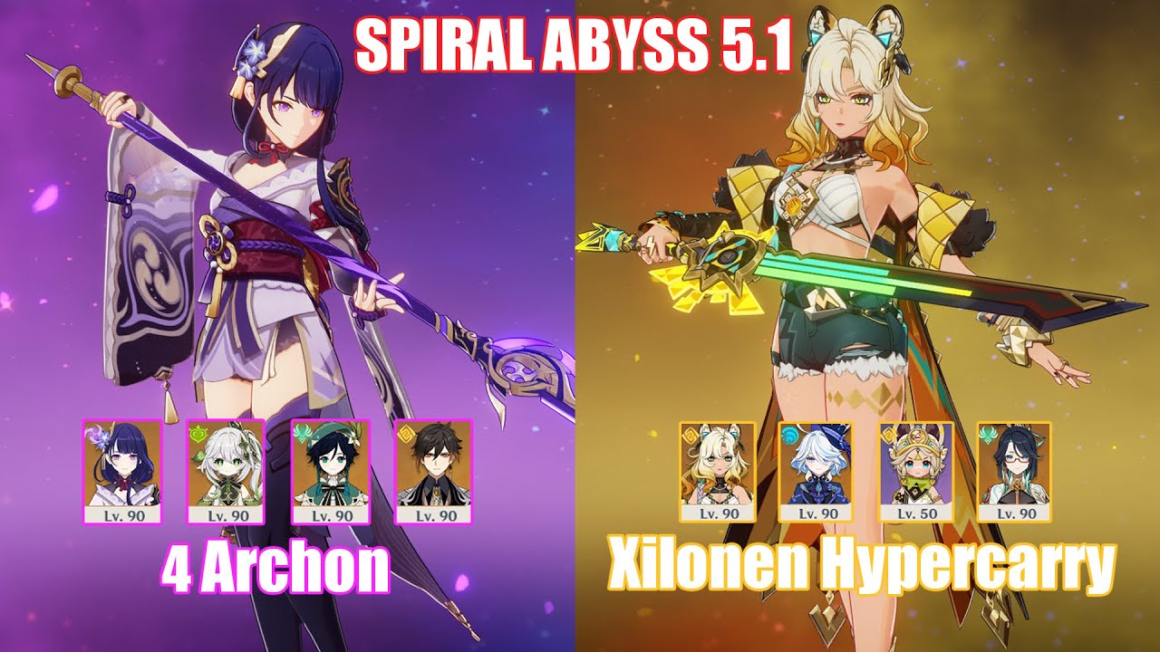 4 Archon & C0 Xilonen Hypercarry | Spiral Abyss 5.1 | Genshin Impact ...