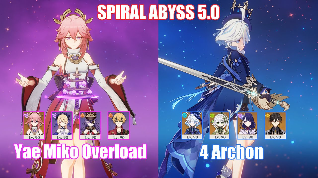 C0 Yae Miko Overload & 4 Archon | Spiral Abyss 5.0 | Genshin Impact - Genshin Impact videos