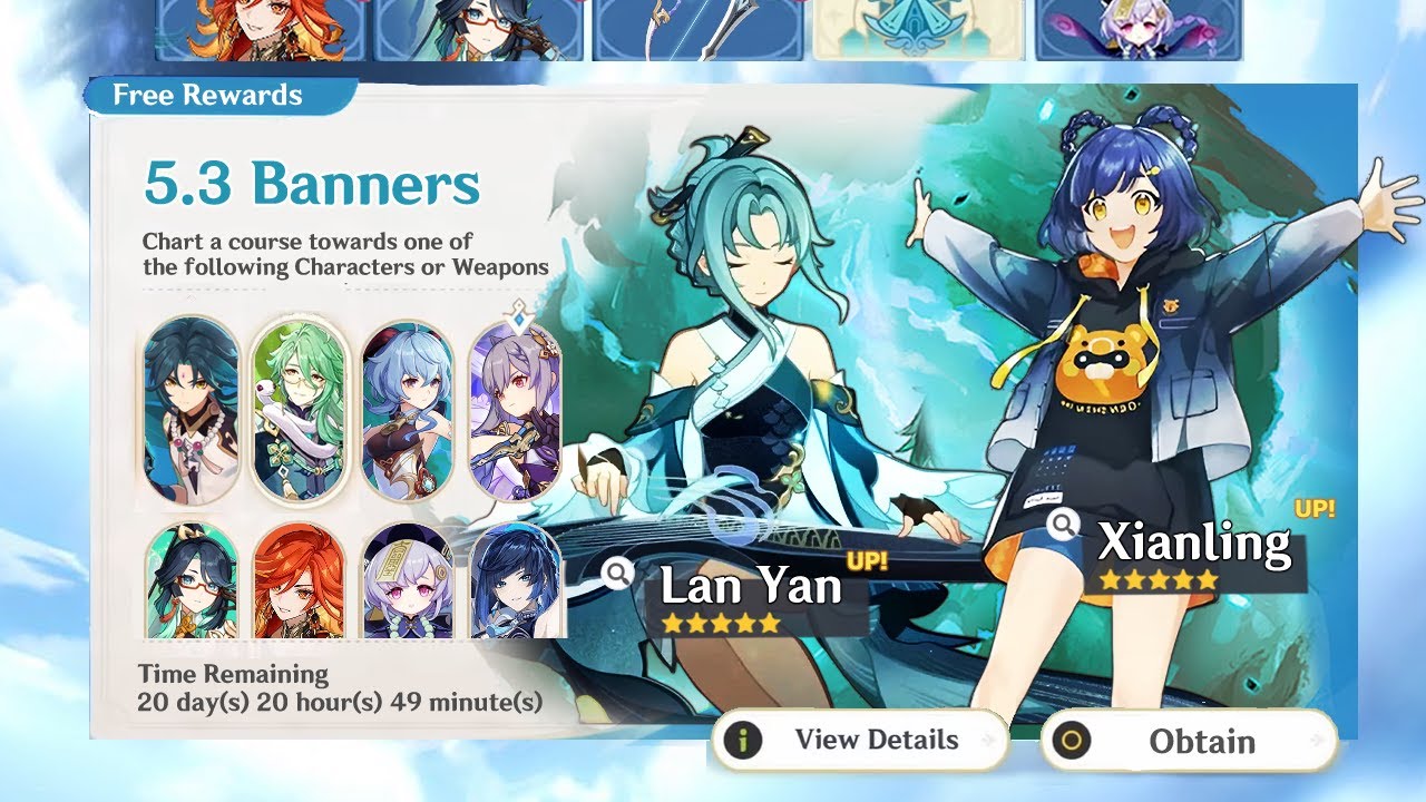 NEW UPDATE! FREE NEW CHARACTER AND XIANLING FREE SKIN IN 5.3 - Genshin ...
