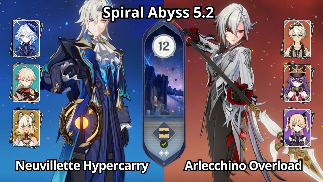 C0 Neuvillette Hypercarry & C0 Arlecchino Overload - Spiral Abyss 5.15.2 Floor 12 Genshin Impact ...
